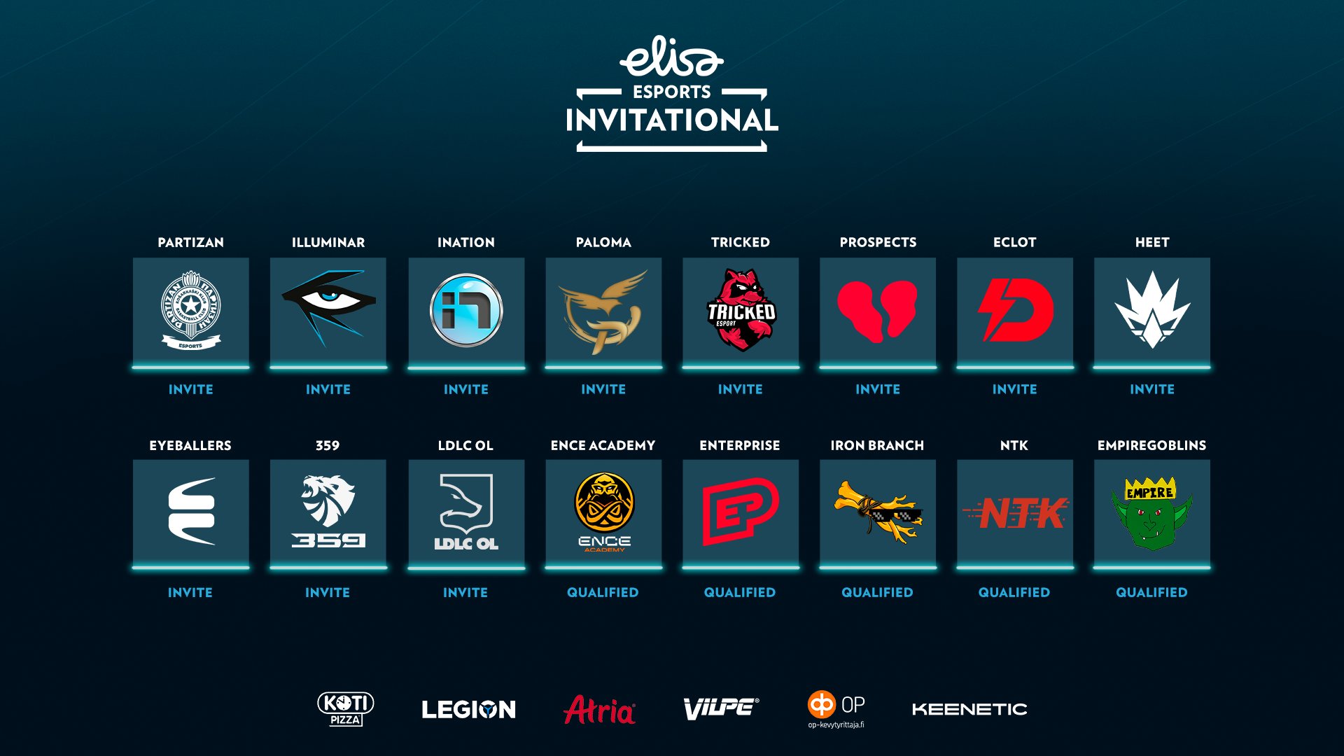 Partizan i iNation pozvani na Elisa Invitational Spring! - Esport Adria